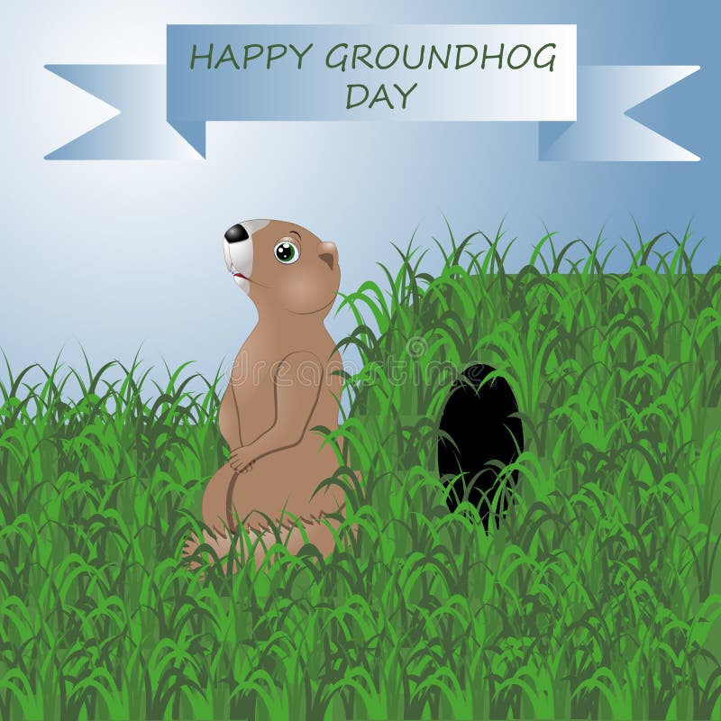 Día De La Marmota Del Ejemplo Del Vector Ilustración del Vector ...