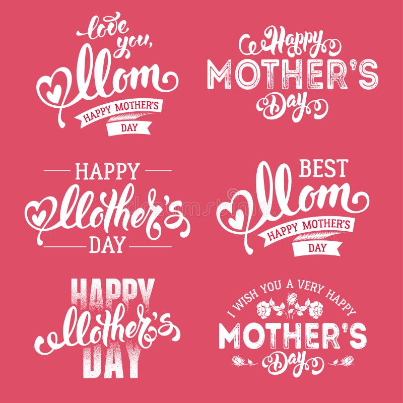 Feliz Día De Las Madres En Español Letras Ilustración Manuscrita