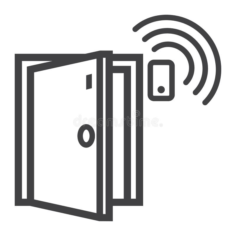 Symbol, Säkerhet Och Larm För Dörravkännarelägenhet Vektor Illustrationer - Illustration av ...