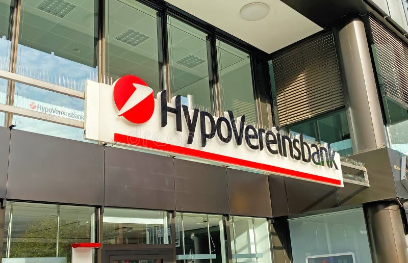 View on Bank Building Branch with Logo Lettering of Hypovereinsbank ... View on Bank Building Branch with Logo Lettering of Hypovereinsbank ...