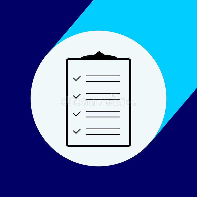 Check List Flat Icon with Long Shadow. 向量例证 - 插画 包括有 商业, 附注: 106476681