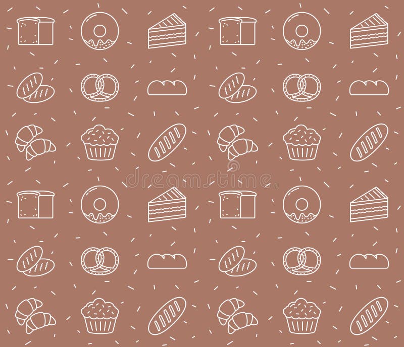 Bakery - Seamless Pattern illustrazione vettoriale. Illustrazione di ...