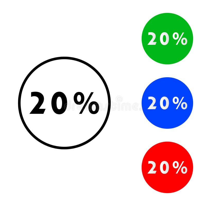 Twenty percent icon stock abbildung. Illustration von schriftkegel ...