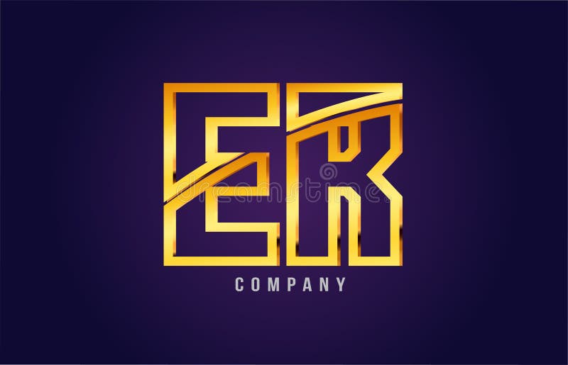 Gold Golden Alphabet Letter Er E R Logo Combination Icon Design Vector ...