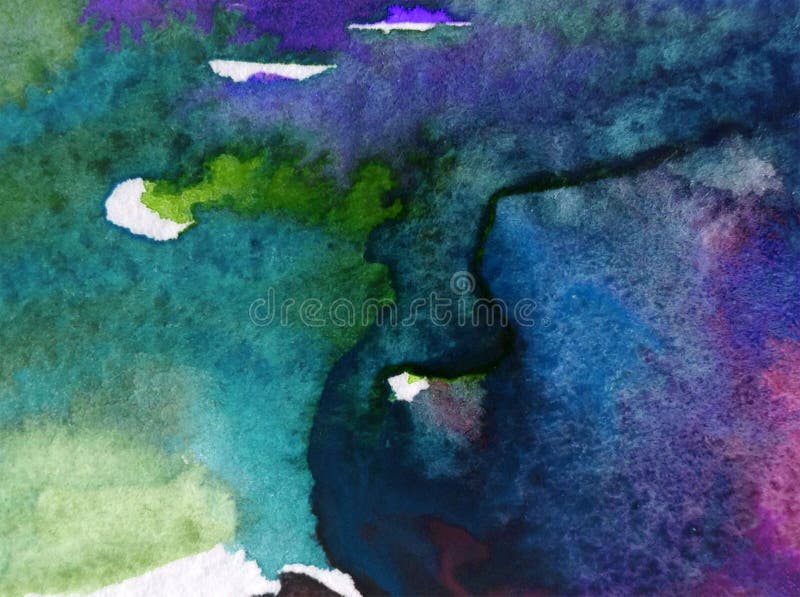 Watercolor Art Abstract Background Sea Water Bright Blurred Textured ...