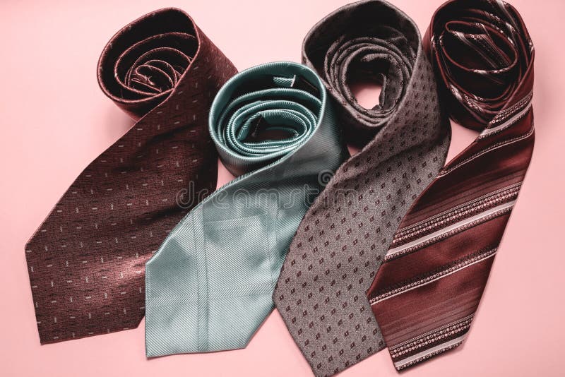 Several Beautiful Men`s Ties in Different Colors Stock Foto - Image of ...
