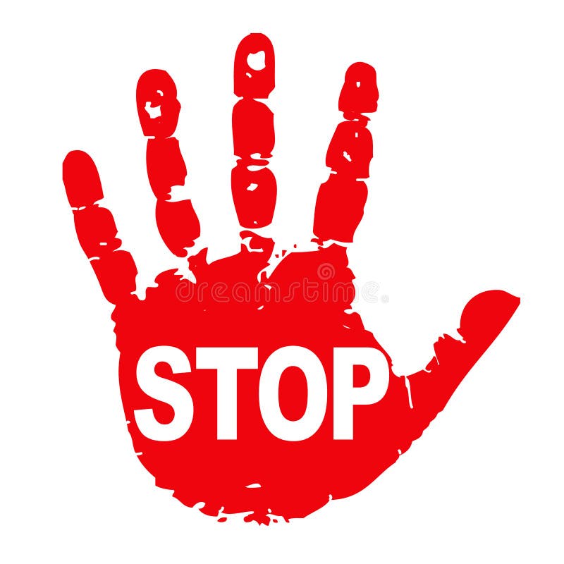 Stop Sign Icon with Hand - Vector Ilustração do Vetor - Ilustração de ...