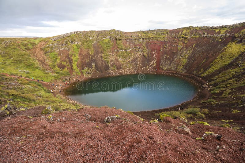 Kerid Volcano Crater on Golden Circle Route, Iceland Stock Foto - Image ...