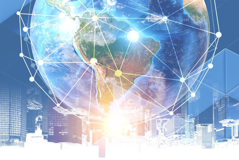 Concepto Global De La Conectividad Con Las Líneas Mundiales De La ...