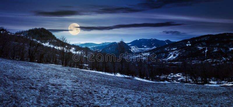 Panorama of Countryside in Springtime at Night 库存图片 - 图片 包括有 多山, 背包 ...