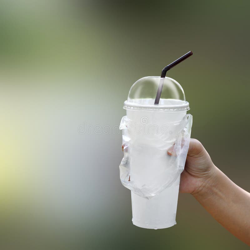 Paper Cup White Blank and Straws in Hand, Fast Food Cup Plastic for ...