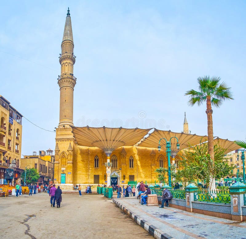 The Beautiful Mosque in Center of Islamic District, Cairo, Egypt ...