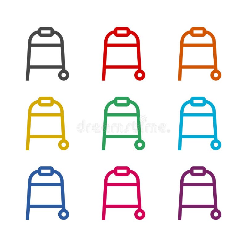 Icône De Marcheur Ou Logo De Roulement, Ensemble De Couleur Avec La ...