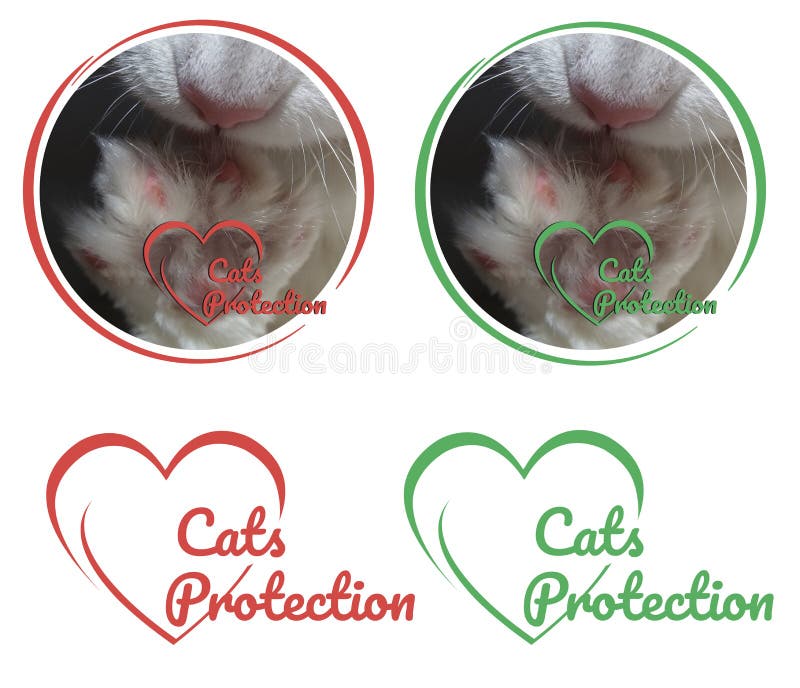 Cats Protection Logo with White Paw Cat for Charitable Organizations ...