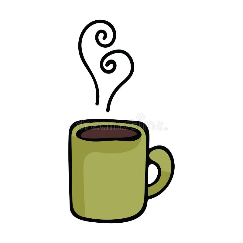 Cute Coffee Mug Cartoon Vector Illustration Motif Set Stock ...
