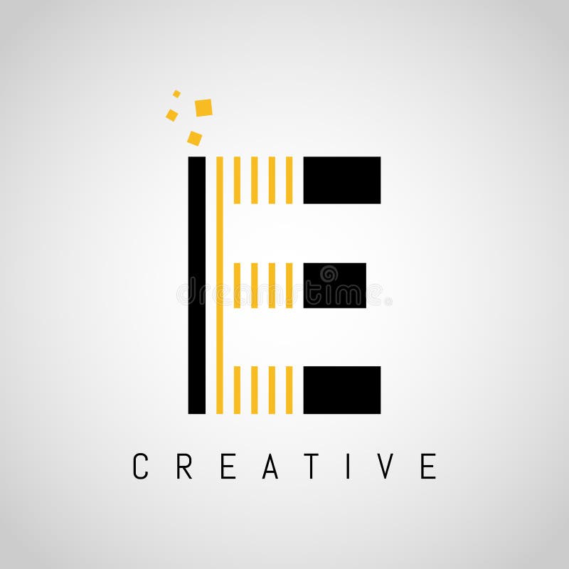 E Letter Logo with Golden Lines Design . Stock Vector - Illustration of ...