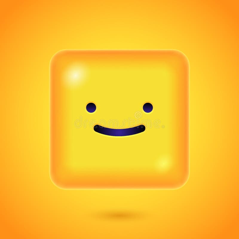 Square Emoticons Yellow Emoji Faces Emoticon Smile, Digital Smiley ...