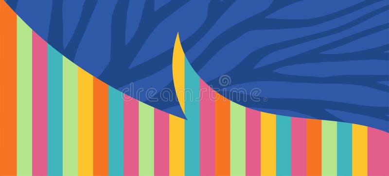 Abstract Background with Collage of Curvy Texture and Color Bars. Stock ...