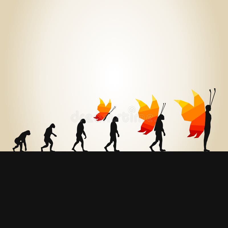 Cycle De Vie Des Papillons D'évolution. Silhouette De Néon De Papillon ...