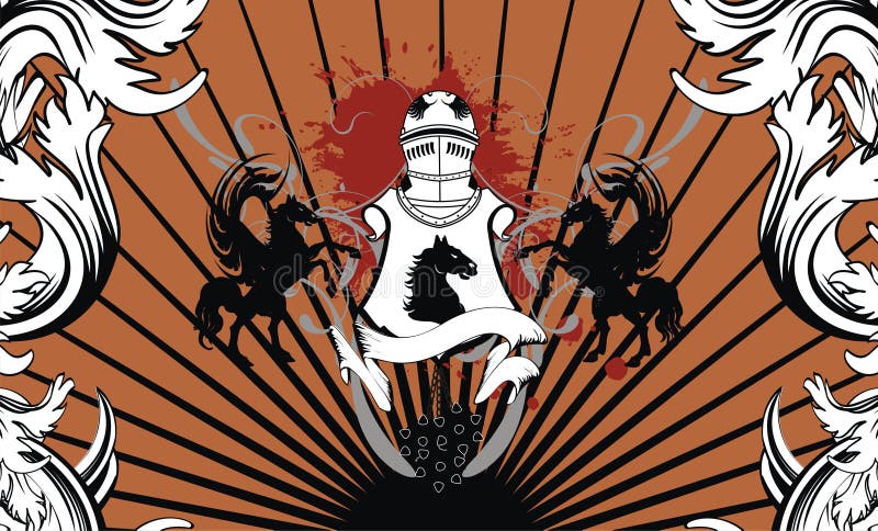 Heraldic Horse Shield Crest Background8 Ilustración del Vector ...