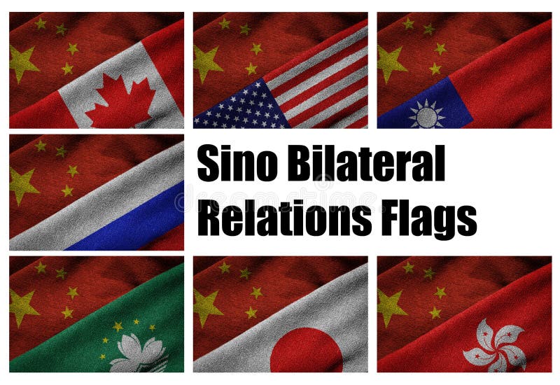 Sino Bilateral Relations Flags of Major Countries Stock de ilustración ...