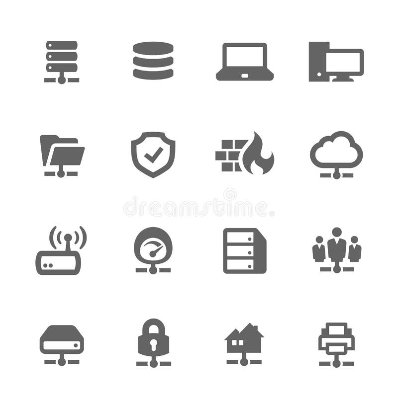 Network and Servers Icons ilustração do vetor. Ilustração de dados ...