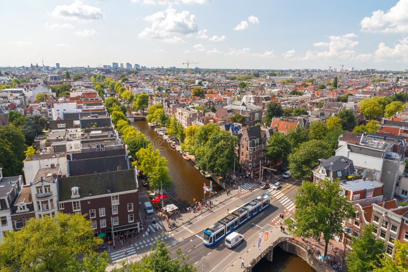 View of Amsterdam from a Height. Redactionele Fotografie - Image of ...