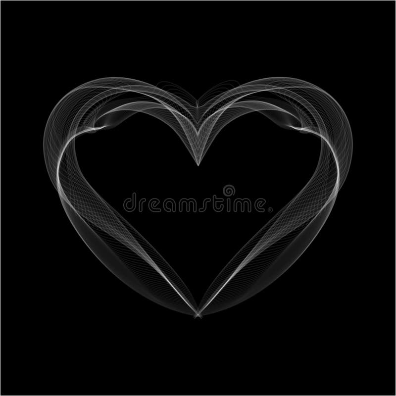 Realistic Smokey Heart Isolated on Black Ilustración del Vector ...