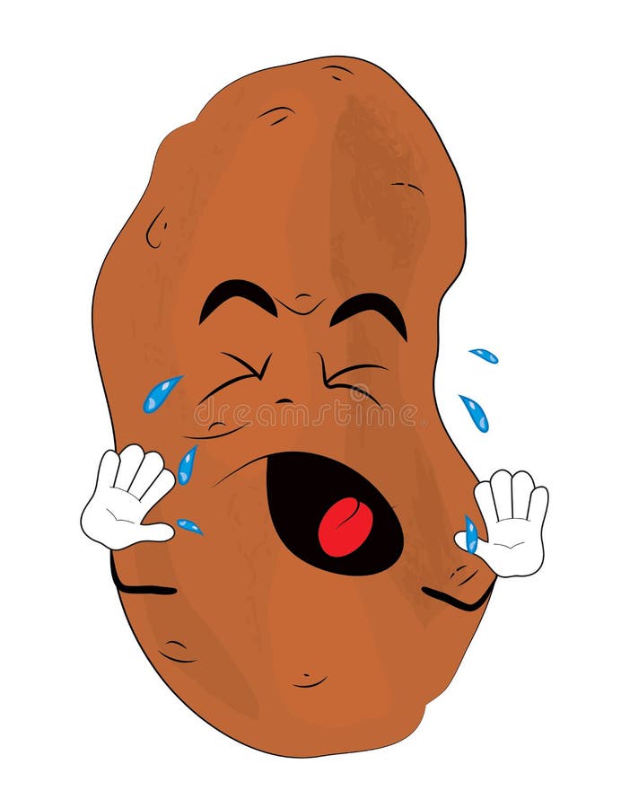 Crying potato cartoon ilustração stock. Ilustração de objeto - 48897696