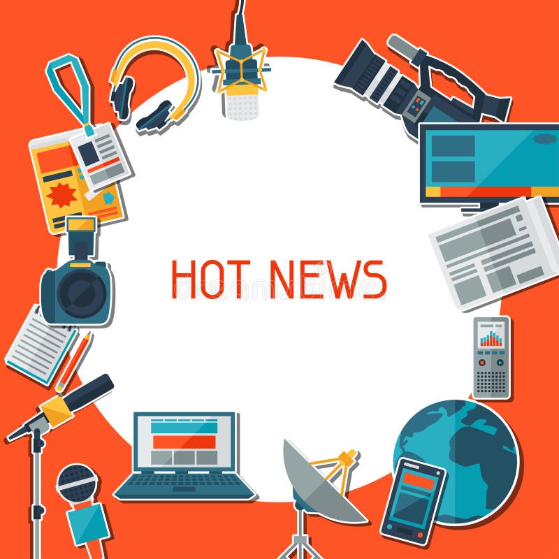 Background with Journalism Icons. Ilustración del Vector - Ilustración ...