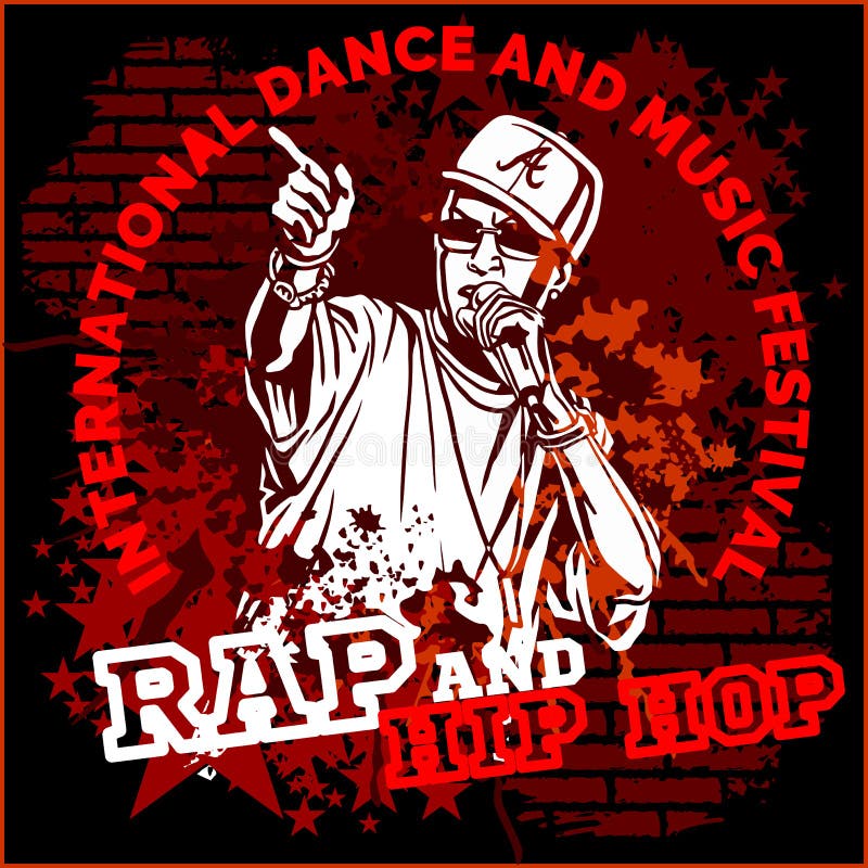Rap Hip Hop Graffiti - Vector Poster Ilustração do Vetor - Ilustração ...