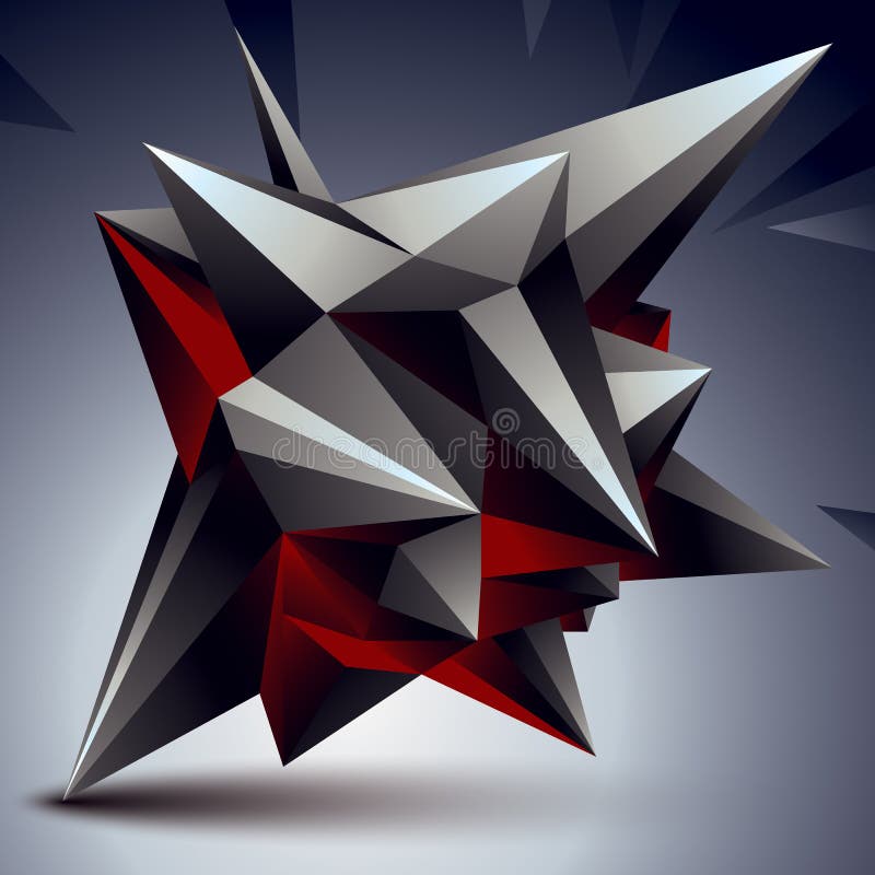 Geometric Abstract 3D Complicated Object, Single Color Asymmetric ...