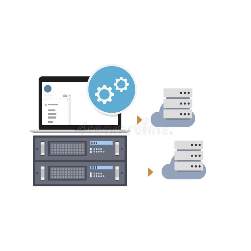 Virtual Machines Management Ilustração Stock - Ilustração de laptop ...