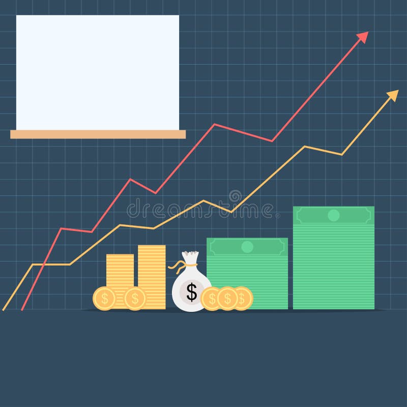 Money and Rising Arrows Graph Vector Illustratie - Illustration of ...