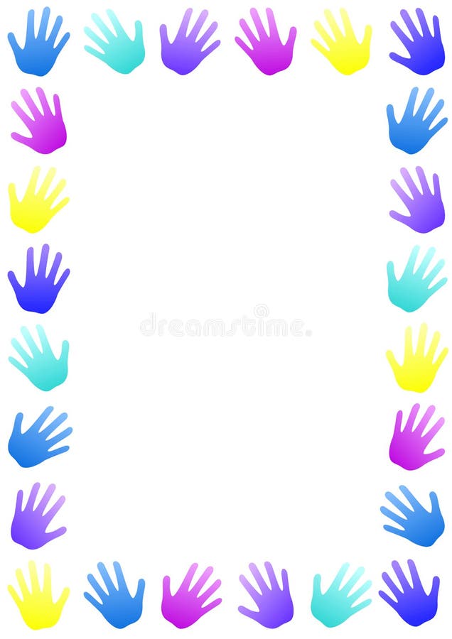 Painted Hand Marks Border Frame Ilustração Stock - Ilustração de ...