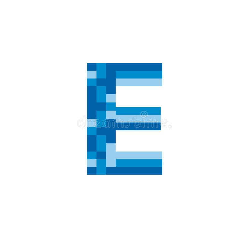 E Alphabet Pixel Modern Logo Design Concept Stock Vector - Illustration ...