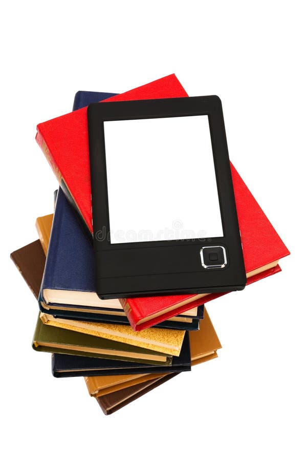 E-boek en oude boeken stock afbeelding. Afbeelding bestaande uit beeld ...