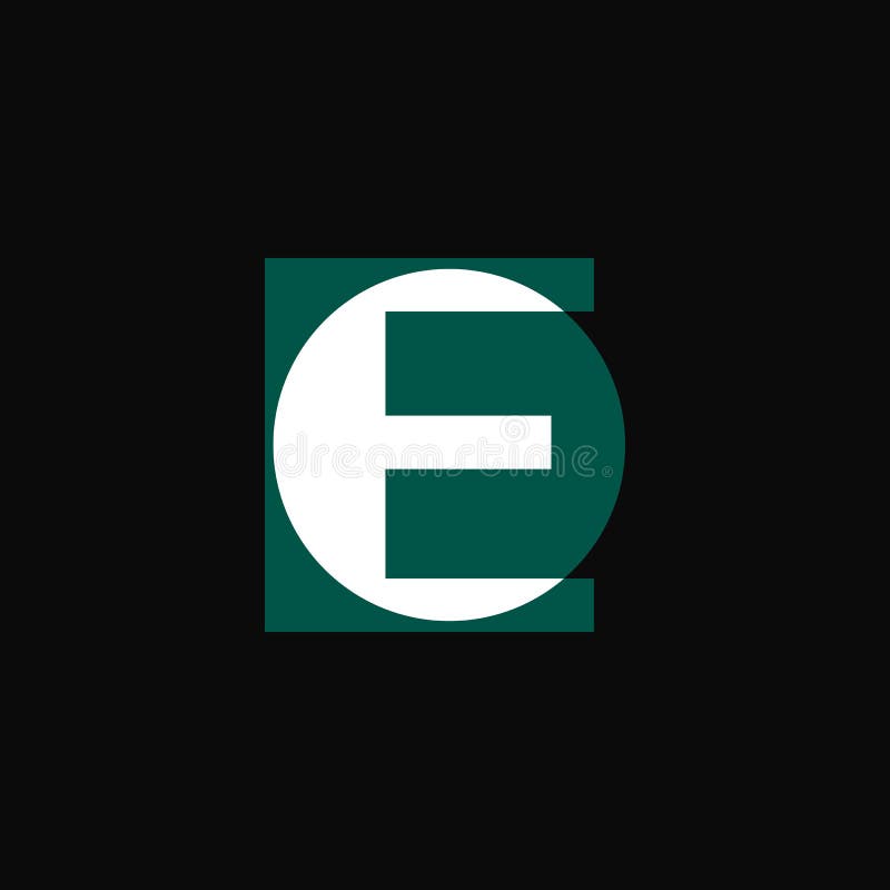 E Bold Letter Mark Logo Vector Illustration. White and Green Concept ...