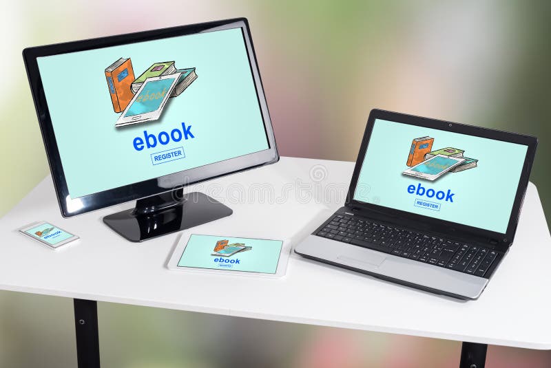 E-book Concept on a Laptop Screen Stock Photo - Image of elearning ...