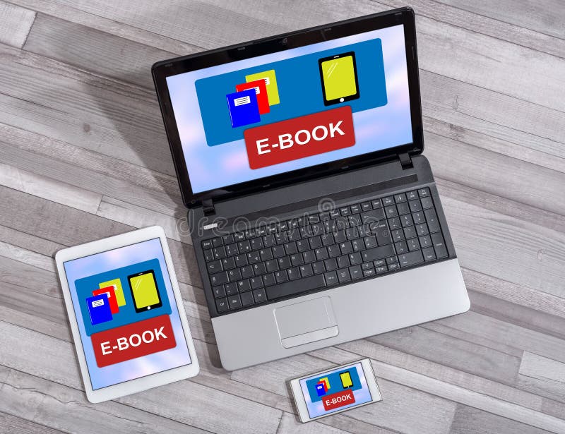 E-book Concept on Different Devices Stock Image - Image of ebook, books ...