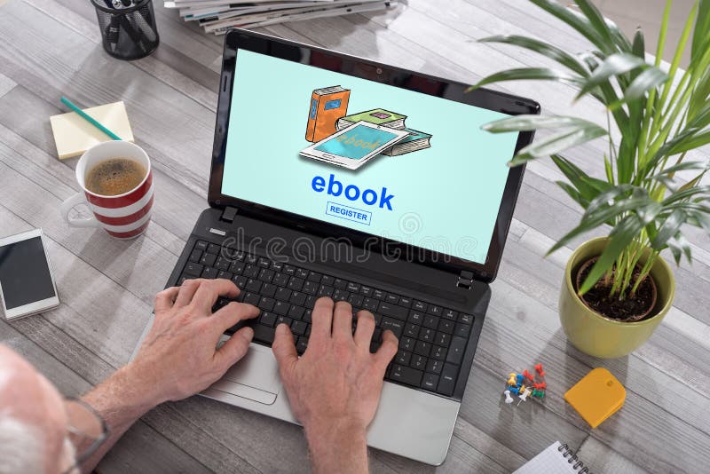 E-book Concept on a Laptop Screen Stock Photo - Image of elearning ...