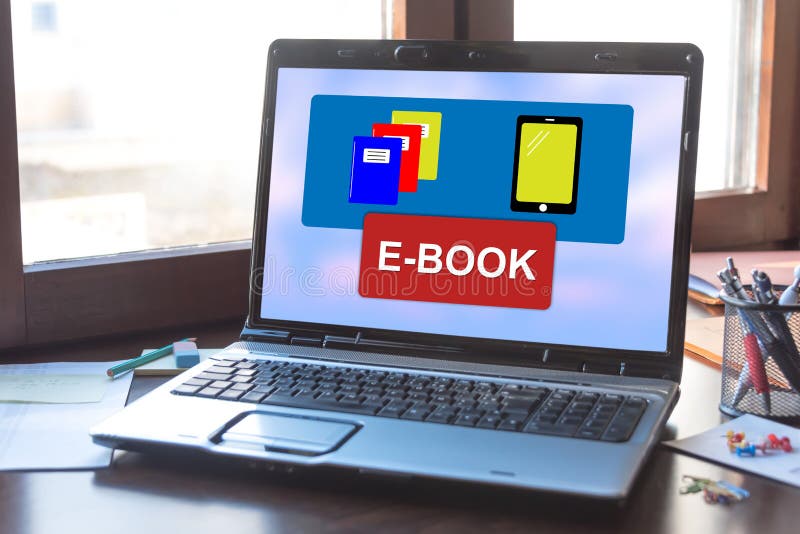 E-book Concept on a Laptop Screen Stock Photo - Image of elearning ...