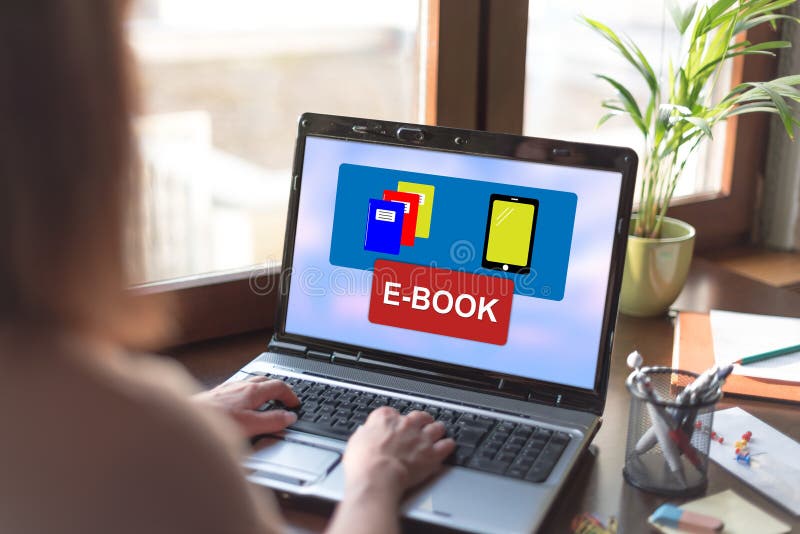 E-book Concept on a Laptop Screen Stock Photo - Image of elearning ...