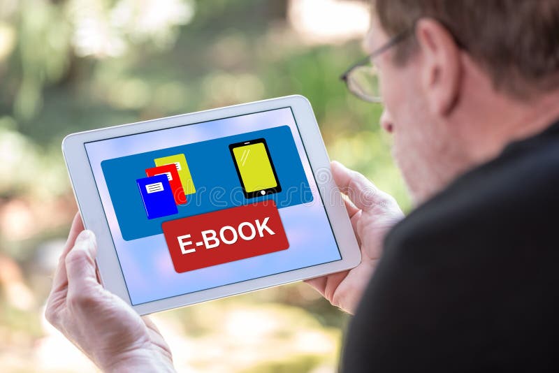E-book concept on a tablet stock photo. Image of business - 282299974