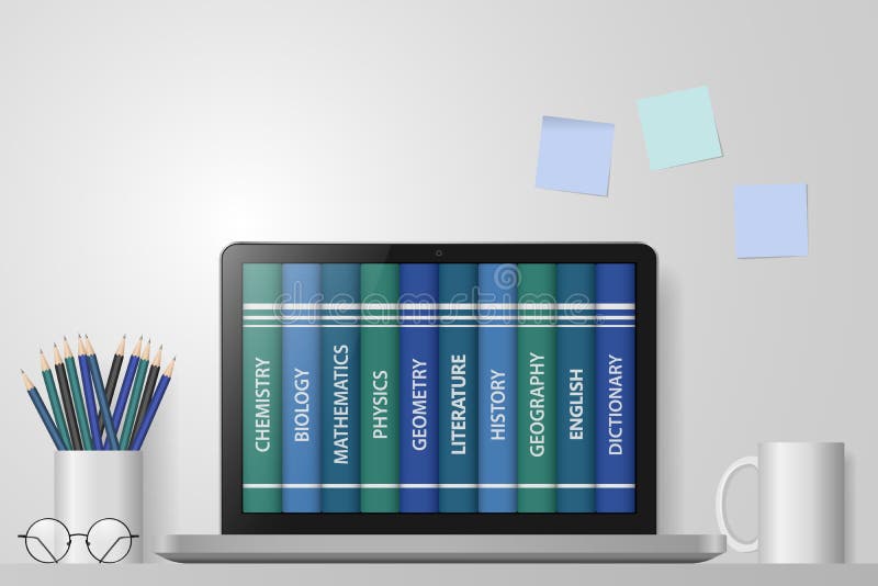 E-book library concept stock vector. Illustration of modern - 187210831