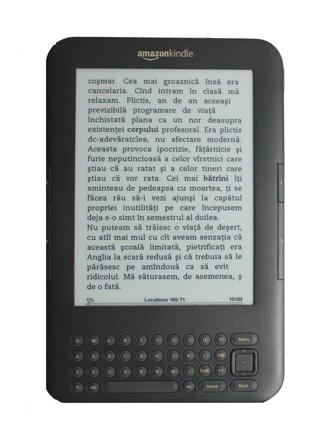 E-Book Reader Amazon Kindle 3 Editorial Image - Image of white, paper: 20432550