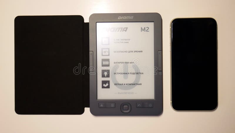 E-book Reader Details and Close-up. an Electronic Book for Reading ...