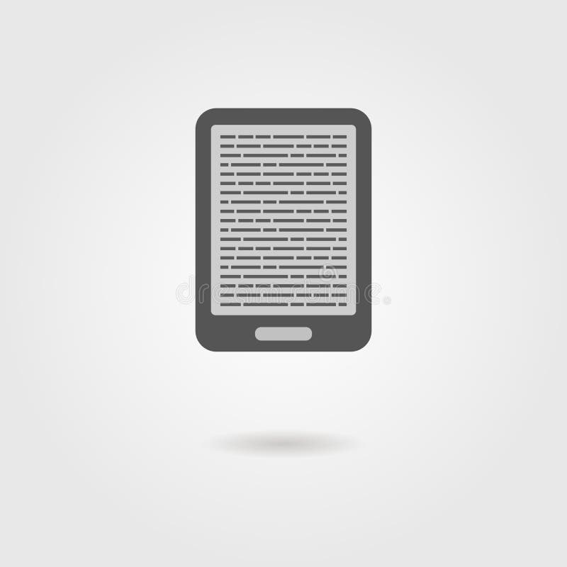 E-book Reader Icon with Shadow Stock Vector - Illustration of ...