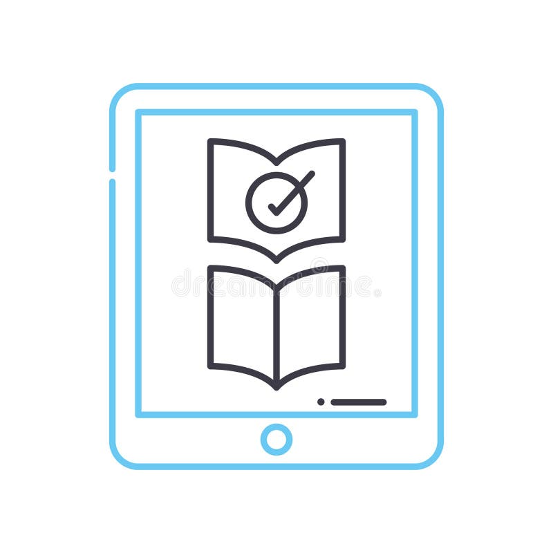 E-book Reader Line Icon, Outline Symbol, Vector Illustration, Concept ...