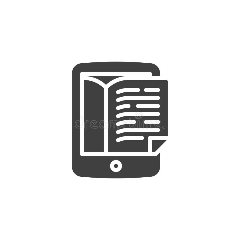 E-book reader vector icon stock vector. Illustration of pictogram ...